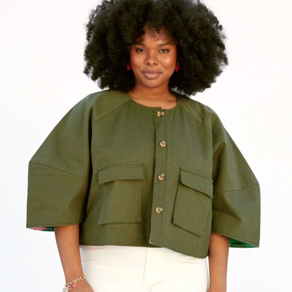 Clare V. | Jackets & Coats | Clare V Ginette Jacket In Army Cotton ...